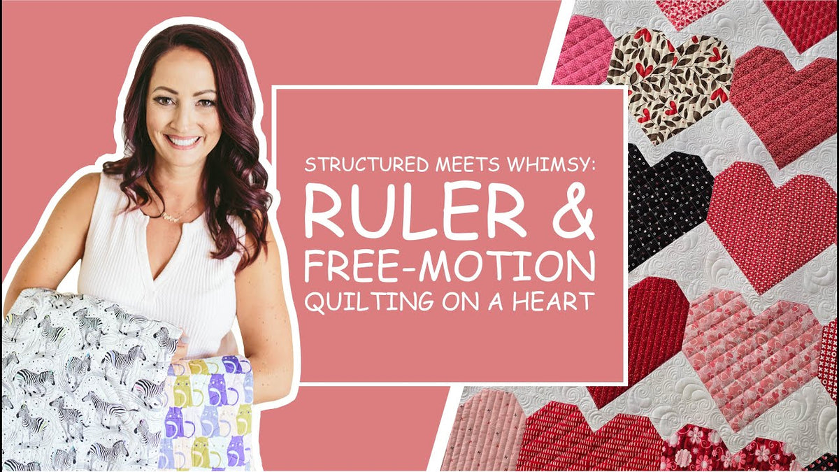 Structure Meets Whimsy - Ruler & Free-Motion Quilting On A Heart Quilt ...